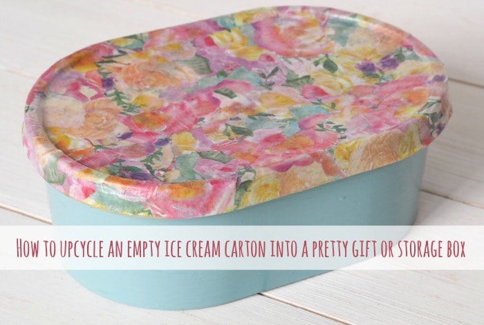 How to upcycle an empty ice cream carton into a pretty gift or storage ...