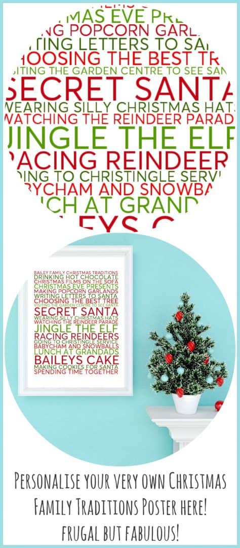 Family Christmas Traditions Poster Maker - The Diary of a Frugal Family